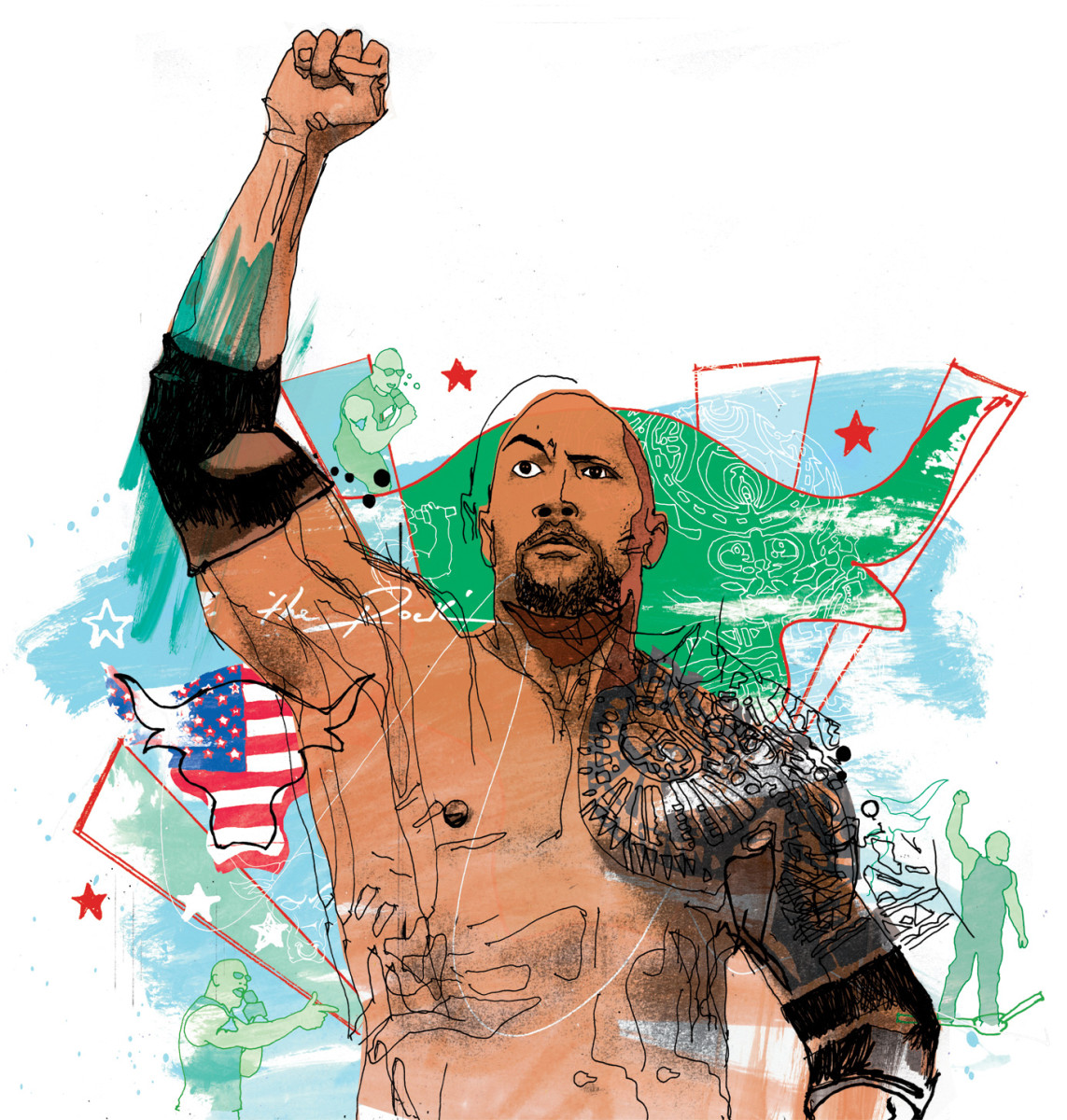 The Rock Wwe Drawings